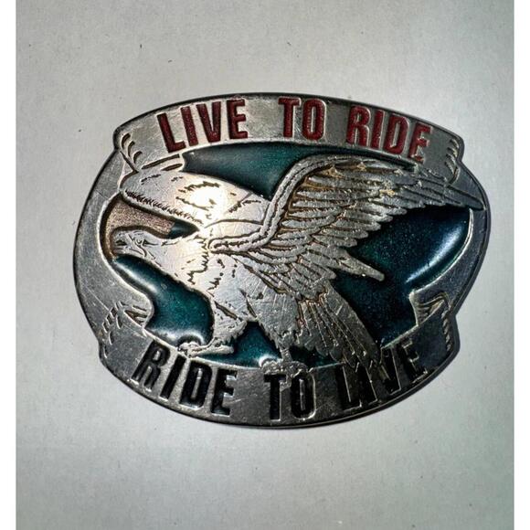 Other | Rare Vintage Live To Ride Ride To Live Belt Buckle Harley ...